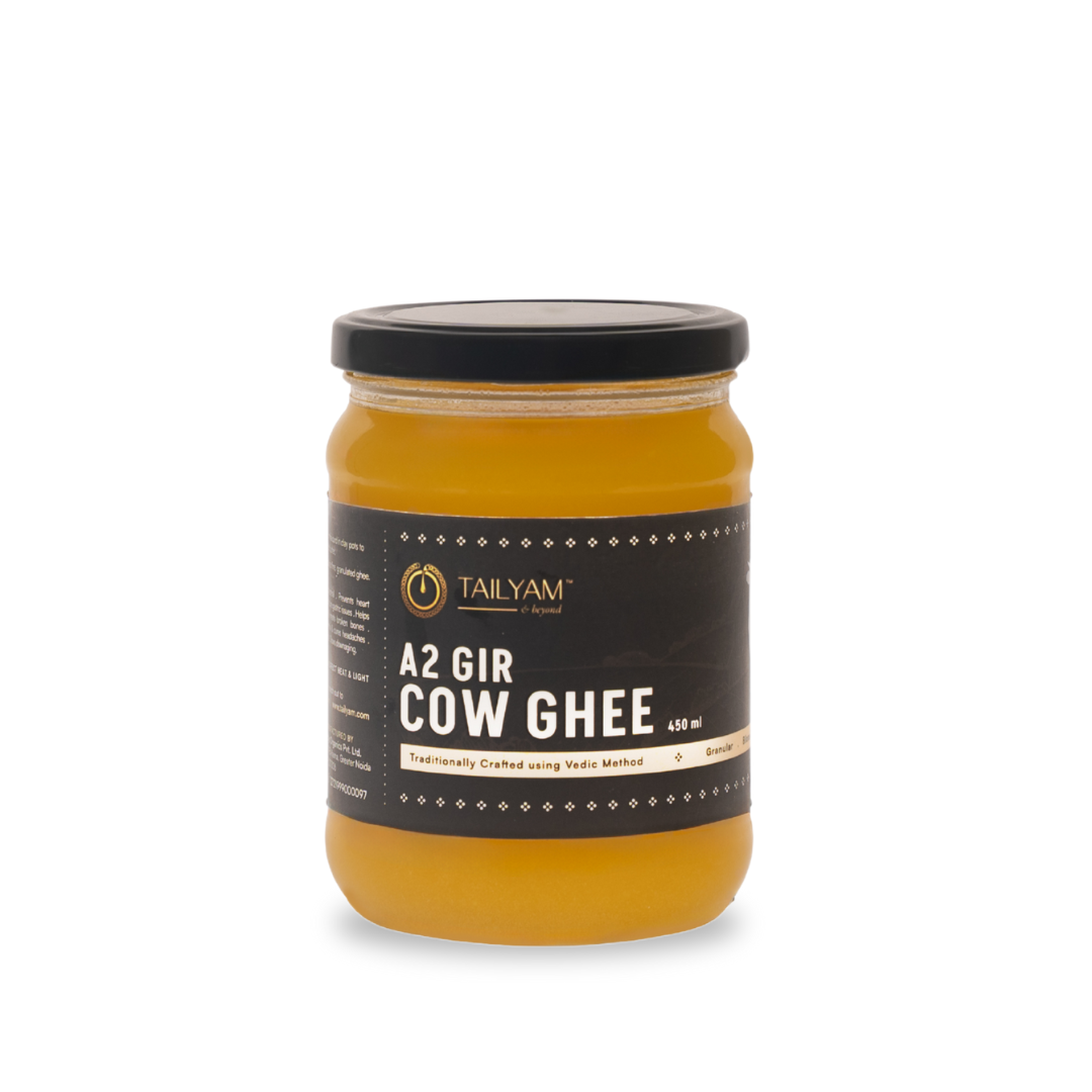 A2 Gir Cow Ghee - Traditionally crafted Bilona Method 450Ml Glass Jar – Tailyam & beyond