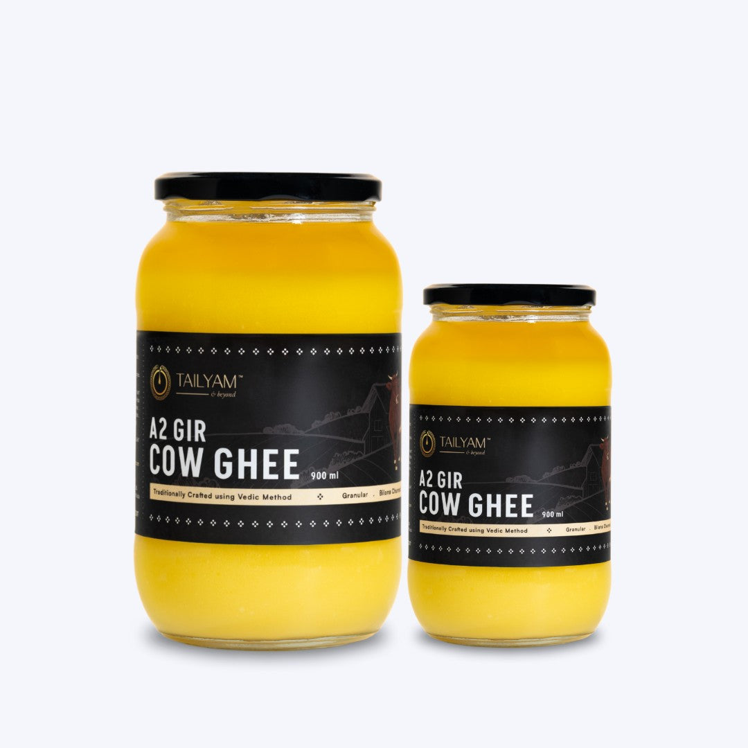Healthy Fat A2 Gir Cow Ghee Pack - 900Ml Glass Jar + 450Ml Glass Jar ...