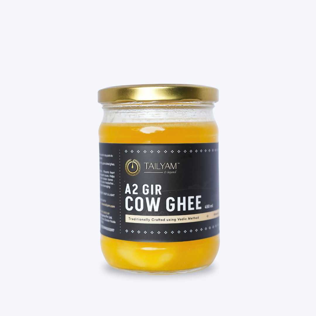 A2 Gir Cow Ghee - Traditionally crafted Bilona Method 450Ml Glass Jar – Tailyam & beyond